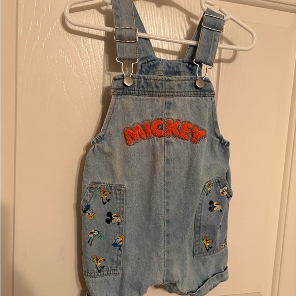 Disney | Bottoms | Disney Light Blue Overalls With Mickey Design | Poshmark